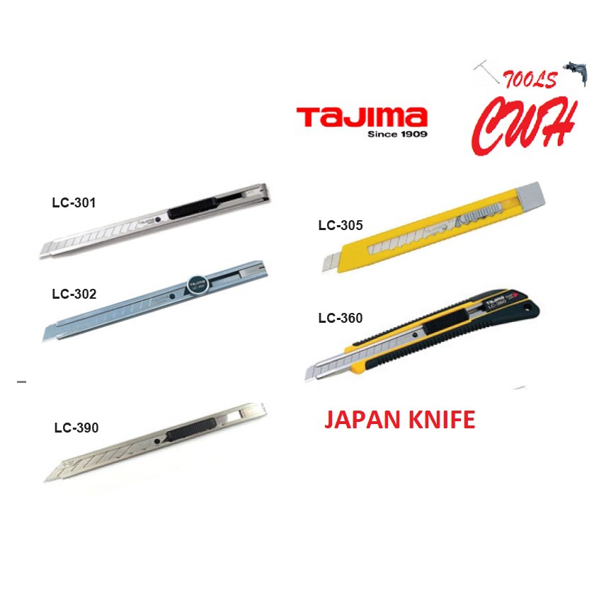 TAJIMA JAPAN 9MM 18MM 25MM KNIFE CUTTER PISAU LC301 LC302 LC305 LC360B ...