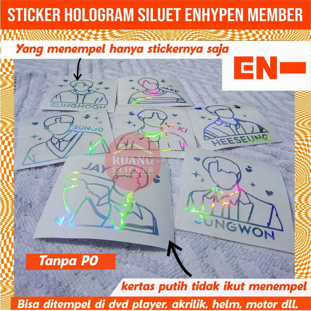 Enhypen STICKER RAINBOW HOLOGRAM STICKER MEMBER ENHA CUSTOM DAILY ...