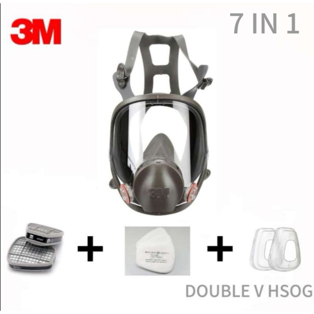 3M 6800 FULL FACEPIECE RESPIRATOR + 6001 CARTRIDGE + 5N11 + 501 = 7IN1 | Shopee Malaysia
