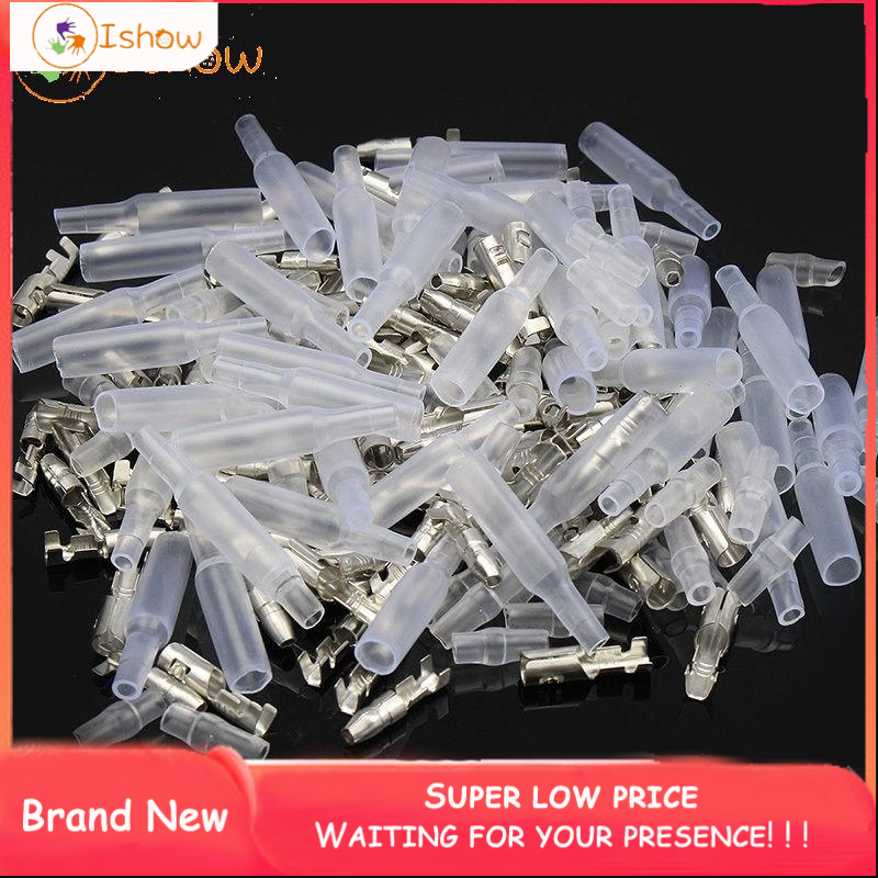 100pcs 4mm Motorcycle Bullet Connector Terminal Male & Female + Sheaths ...