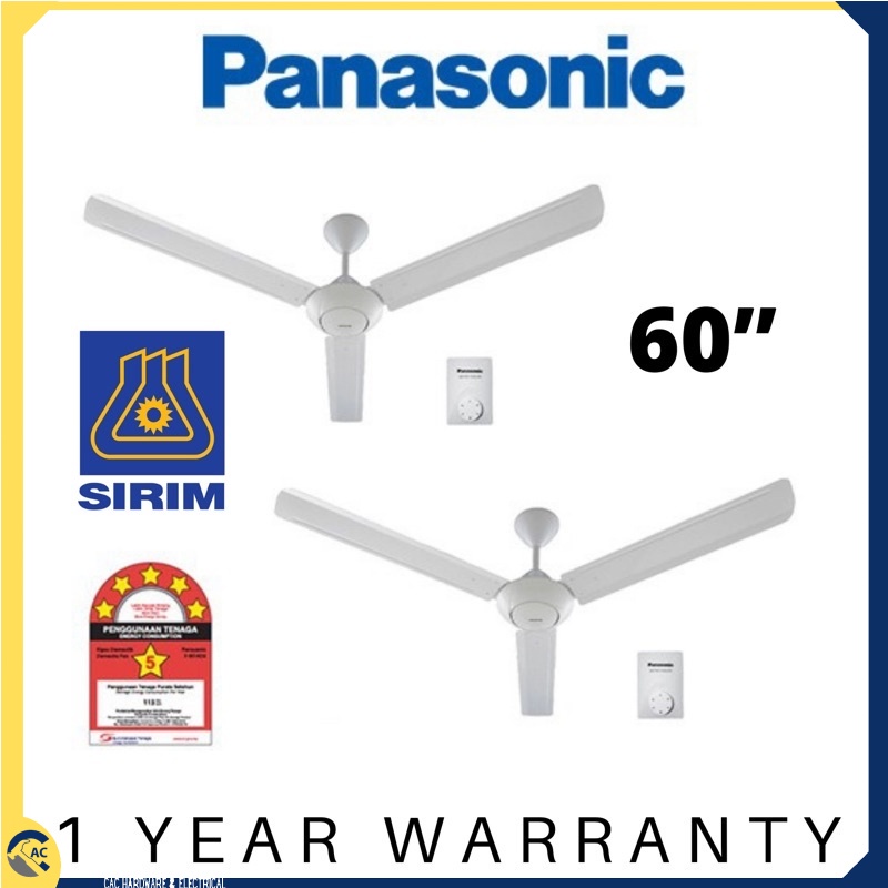 PANASONIC CEILING FAN Bayu 3-Blade Ceiling Fan (60") F-M15A0VBWH ...