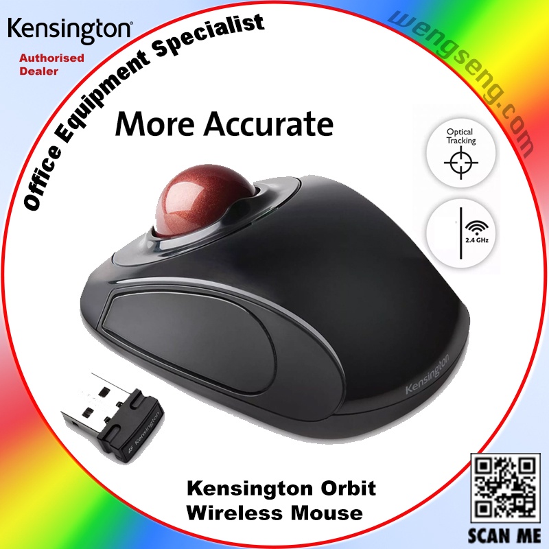 Kensington Orbit® Wireless Mobile Trackball Mouse K72352US / 2.4GHz ...
