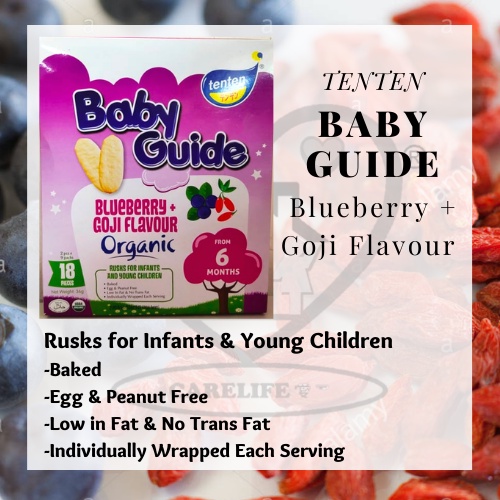 Baby Guide - Organic Blueberry + Goji Flavour 婴儿饼-有机蓝莓+枸杞口味(TEN TEN)36G ...