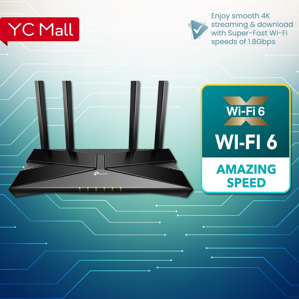 TP-Link WiFi 6 AX1800 Dual Band Gigabit Wireless Wifi Router For UniFi ...