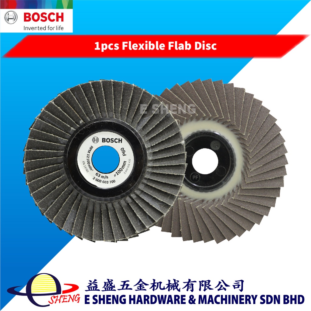 Bosch 4’’ Grit P60 P80 P100 P120 P150 P180 P220 P320 Flexible Flap Disc ...