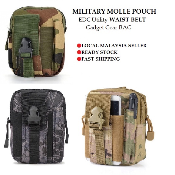 Military Army Tactical Molle Pouch, EDC Utility Waist Belt Gadget Gear ...