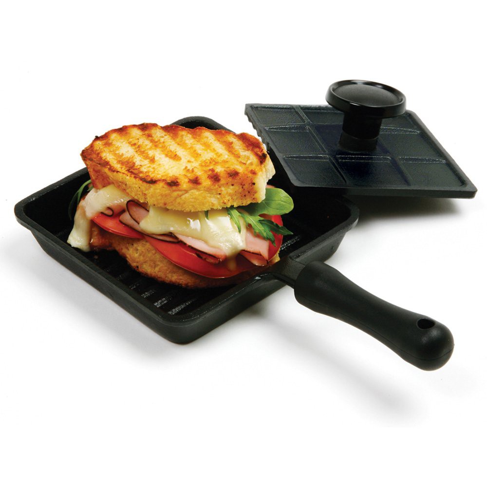 Norpro 653 Mini Cast Iron Panini Pan with Press, 5.9 IN, As Shown ...