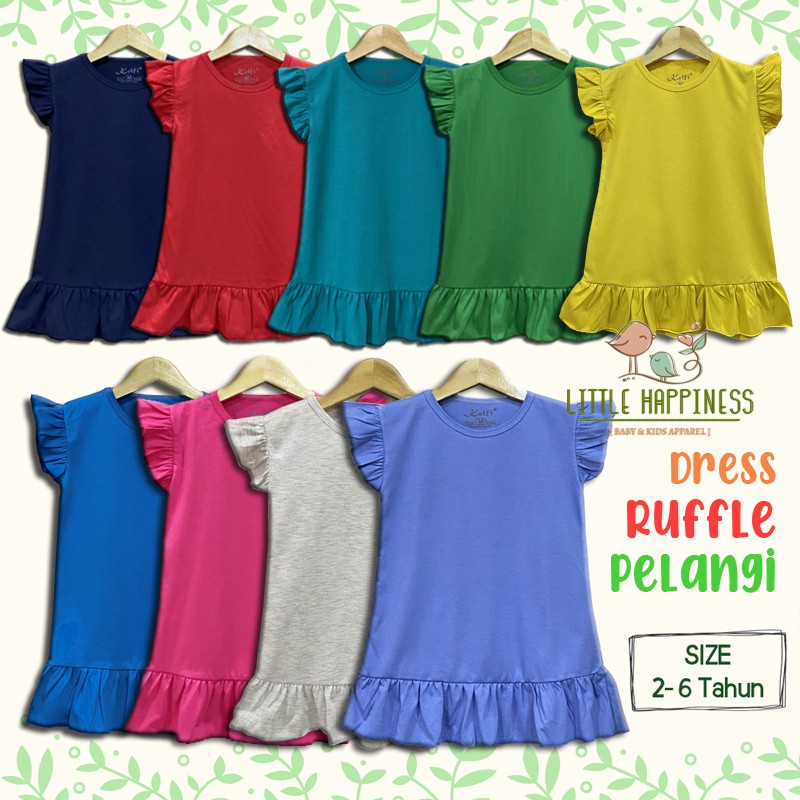 Rainbow RUFFLE KELFI DRESS For Children Aged 2-6 Years | Shopee Malaysia