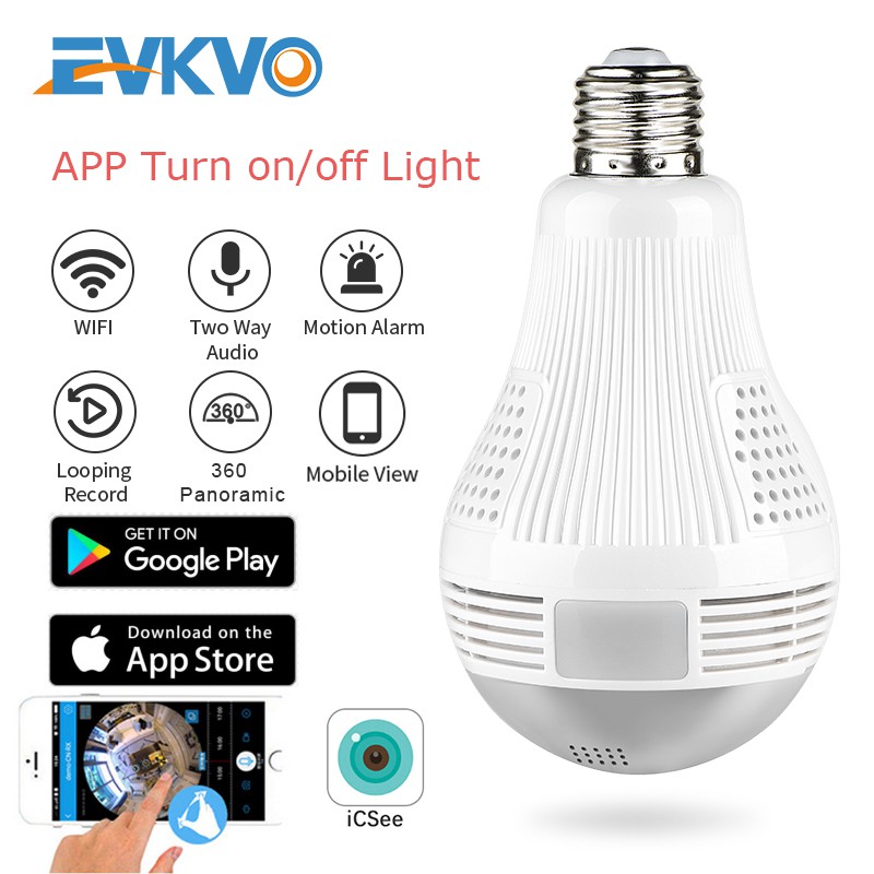 ICSEE XMeye APP WIFI Spy Lamp Light Camera HD 1080P Wireless Bulb IP ...