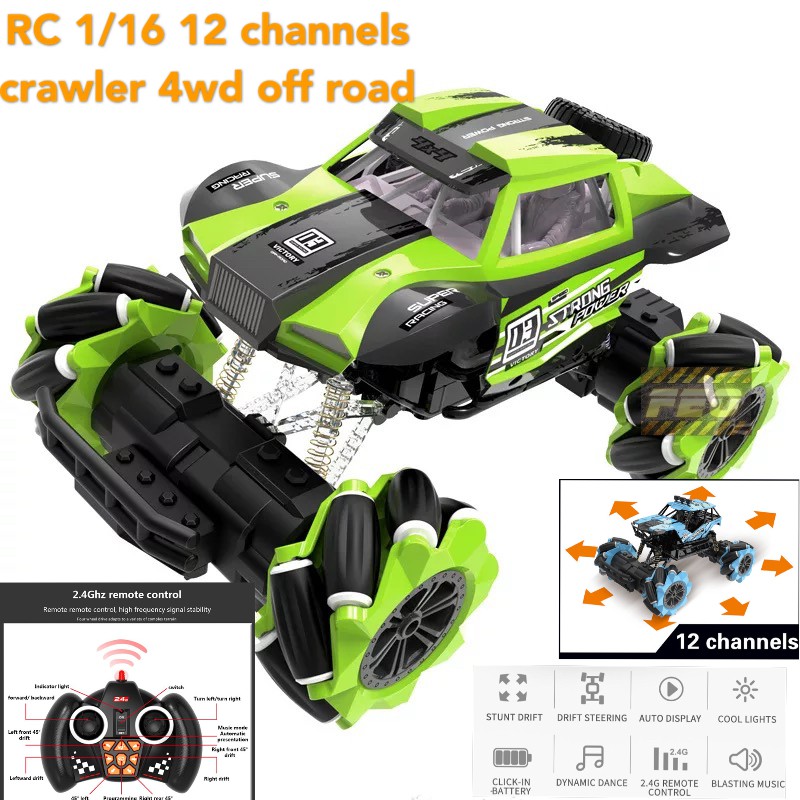 FEO RC car OFF-ROAD 4wd 12CH 1:16 Crawler monster truck Remote Control ...