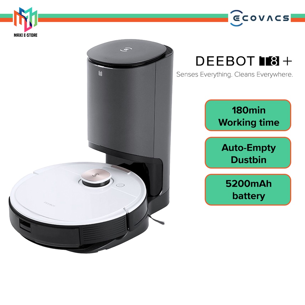 ECOVACS DEEBOT OZMO T8+ T8 PLUS Robot Vacuum Cleaner with【Auto-Empty ...