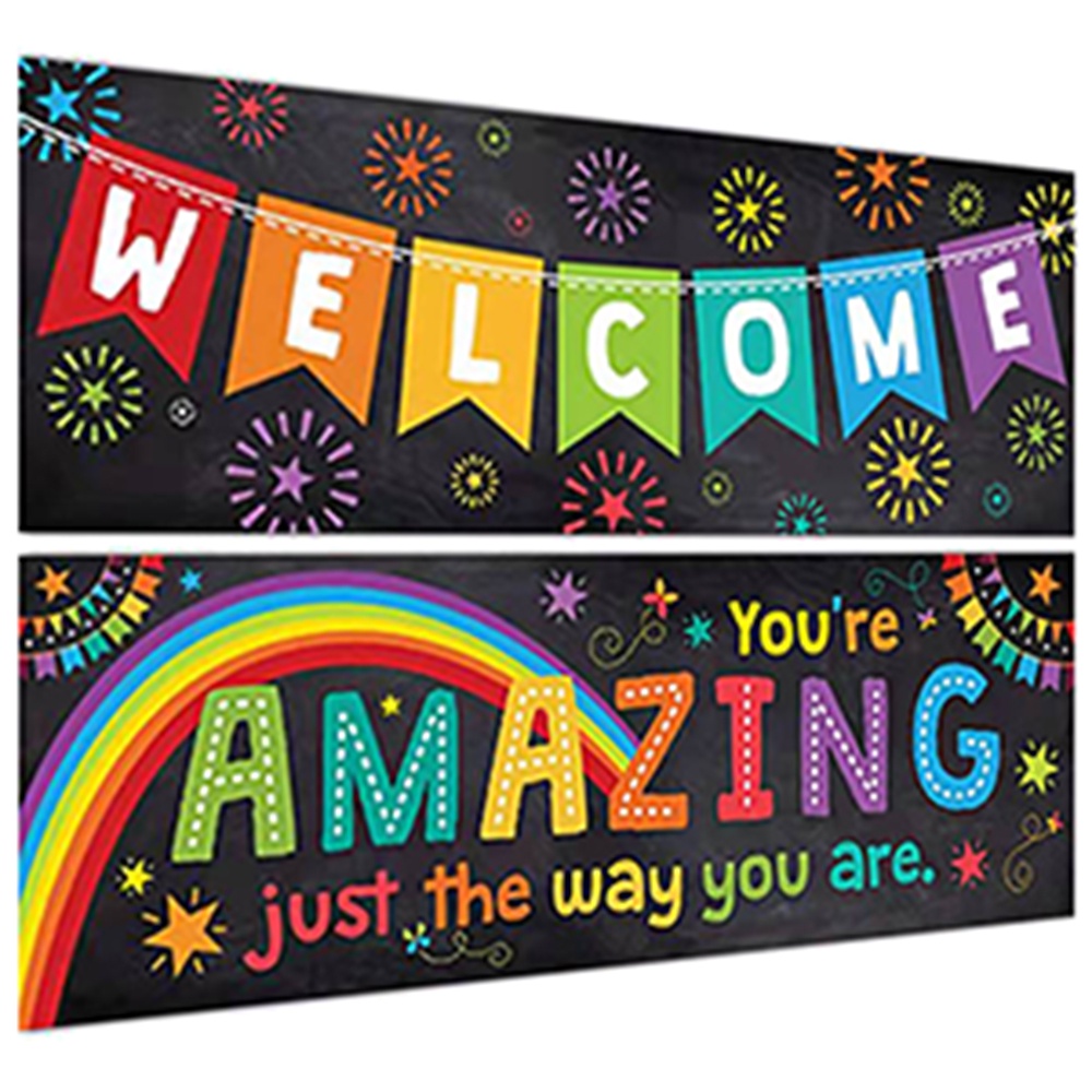 Bright Vivid Color Welcome to School Banner for Classroom Decarations ...
