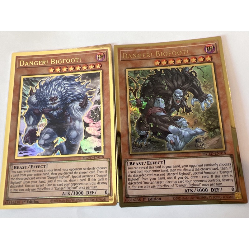Yugioh English tcg MGED-EN018 Danger! Bigfoot! Premium Gold Rare 1st Edition Mint | Shopee Malaysia