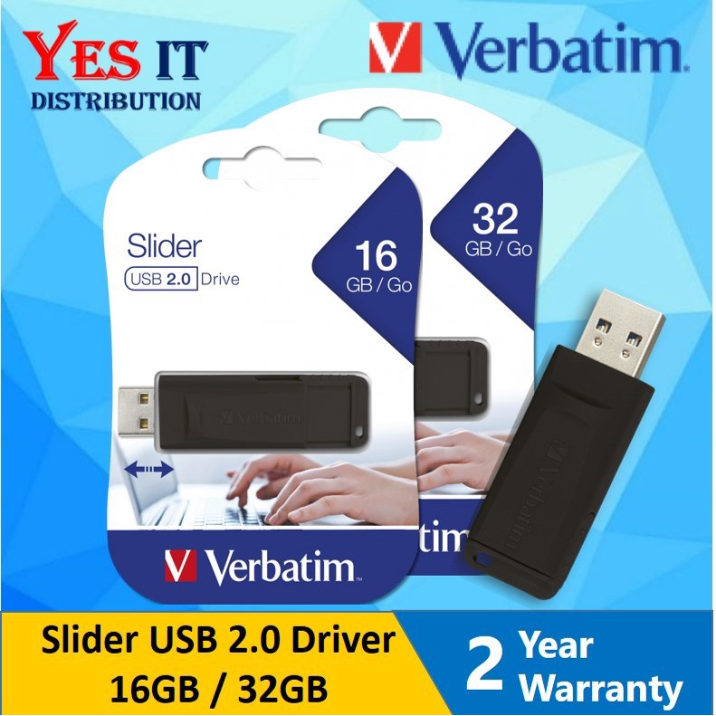 Verbatim USB Drive Slider USB 2.0 - (32GB /64GB) | Shopee Malaysia
