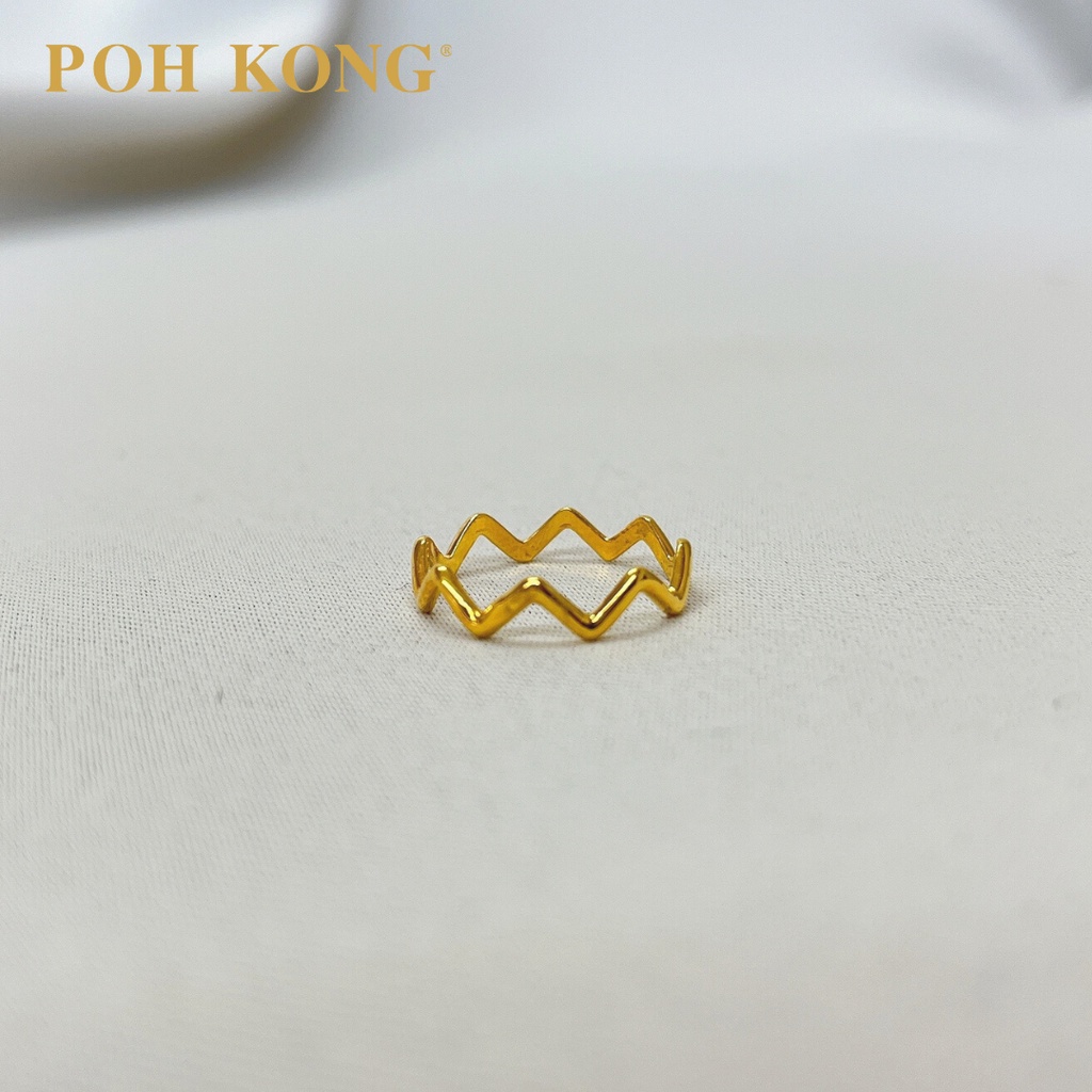 POH KONG 916/22K Gold Classic Zigzag Ring | Shopee Malaysia