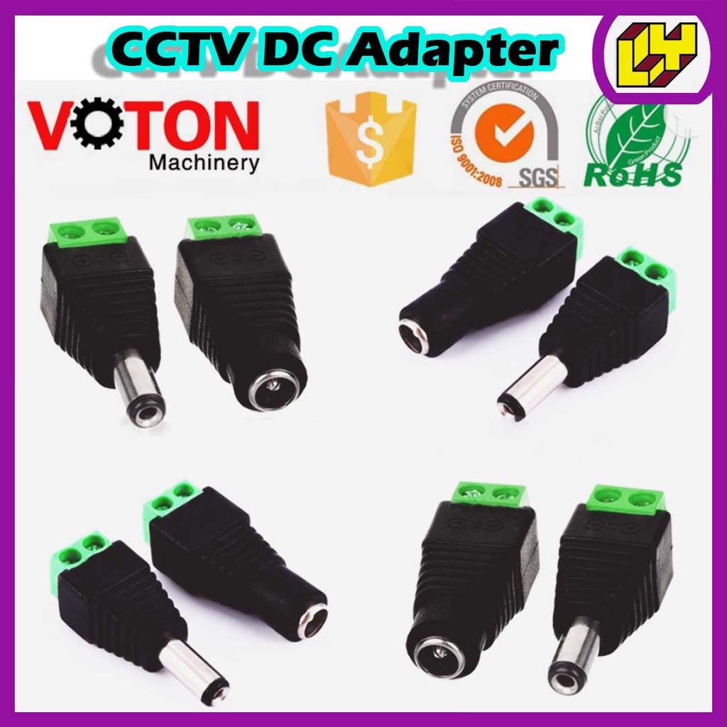 20 Unit CCTV DC POWER Connector Plug MALE FEMALE Male Female DC Power ...