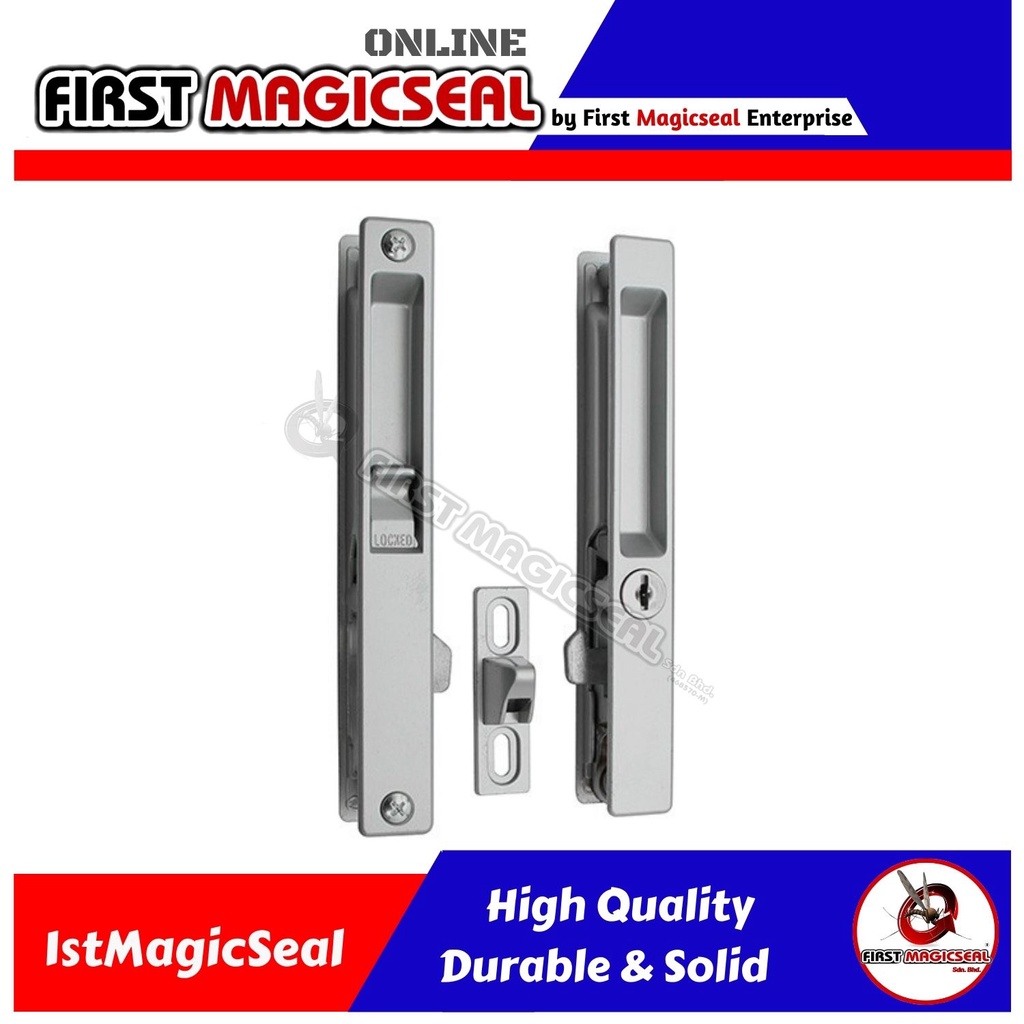 1stMagicSeal - A6 A5 Quality Sliding Glass Door Handle Lock Silver ...