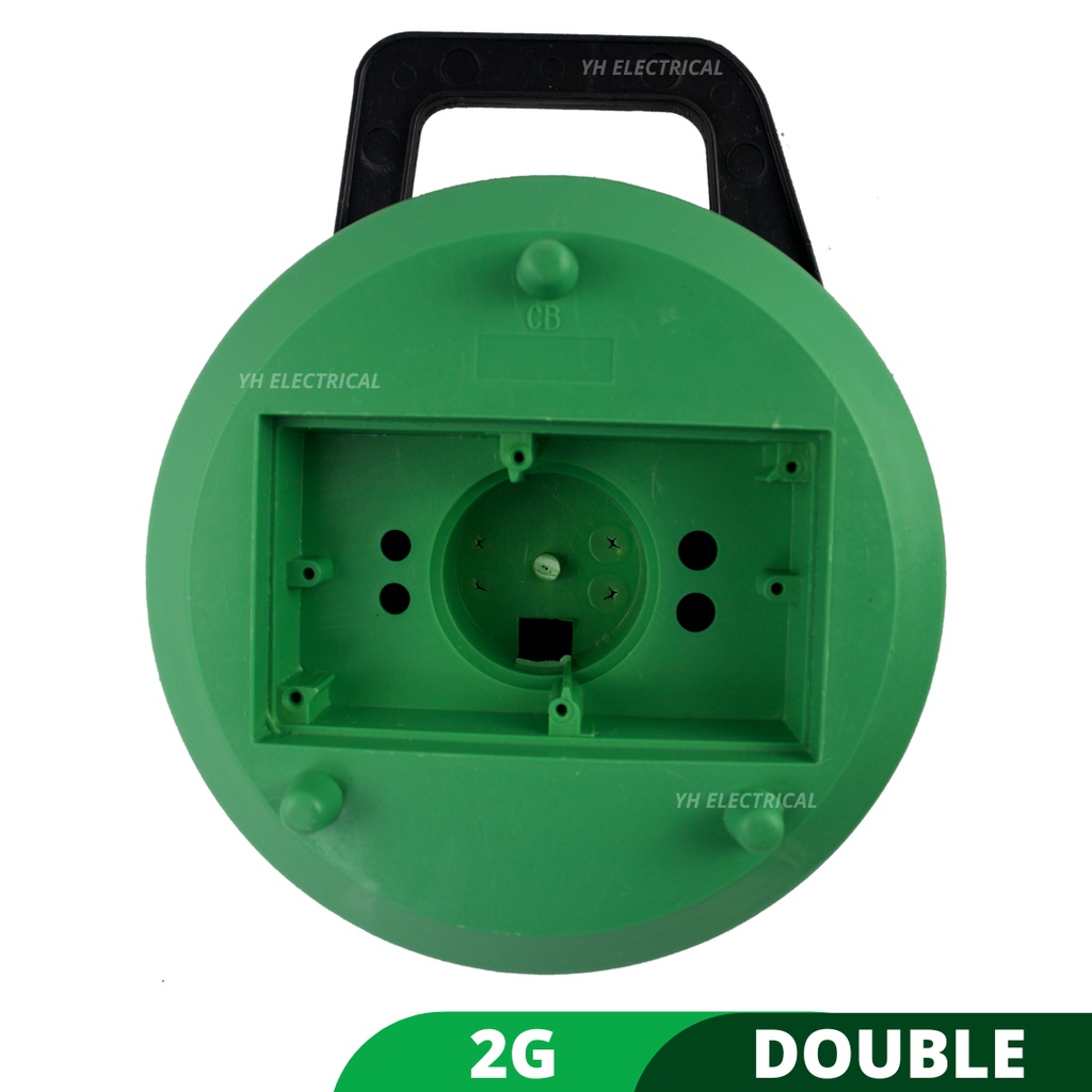 Double Socket 8-inch PVC Extension Box / Roller PVC Round Box 2 GANG ...