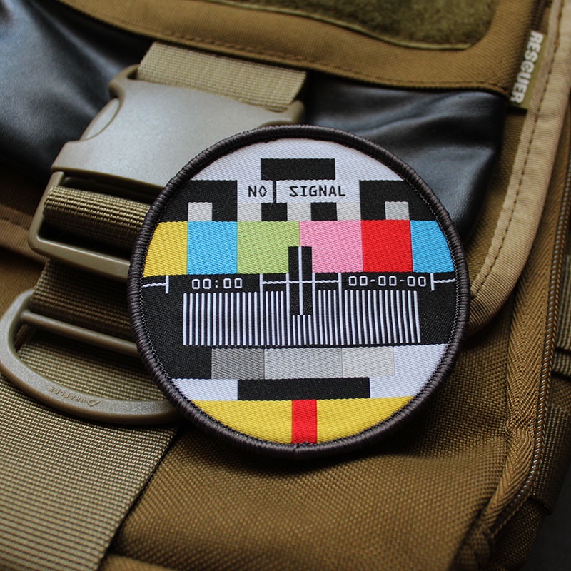 Velcro Badge Post 80 Classic Nostalgic Fun Tv No Signal Woven Mark ...