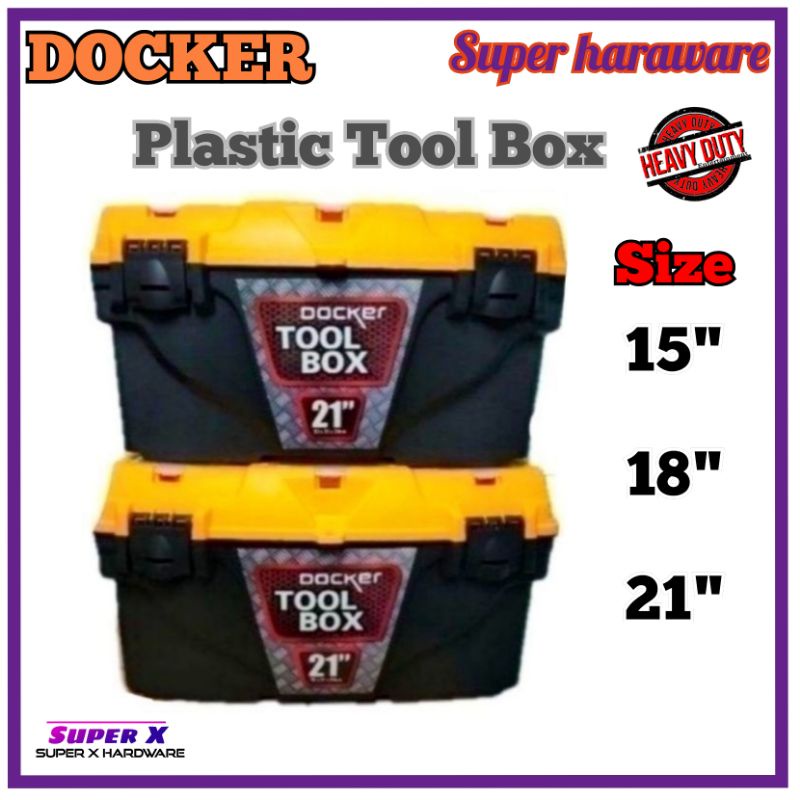 🔥Heavy duty 15"Docker Extra Duty Light Weight Pvc Tool Box #Plastic ...