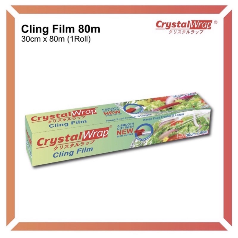 CRYSTALWRAP CATERING FILM / CLING FILM IN CUTTER BOX 30cm X 80m ...