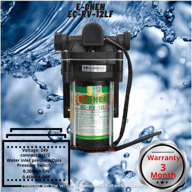 E Chen Water Pump (EC-RV-12LF) Dc24V /泵超純水設備 (EC-RV-12LF) DC24V ...