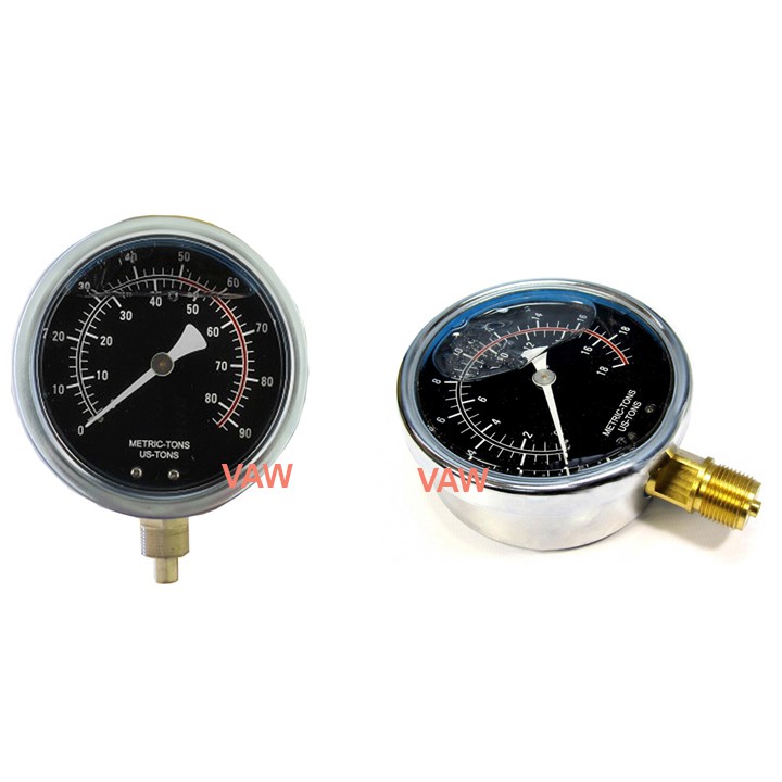 METRIC-TONS US-TONS PRESSURE GAUGE 4"-13/16(20T) 10TON TO 50TON ...