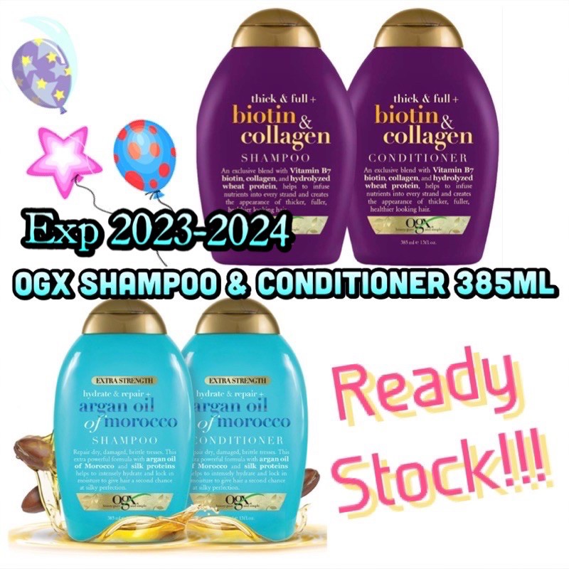 OGX Biotin & Collagen & OGX Renewing Argan Oil Morocco shampoo and ...