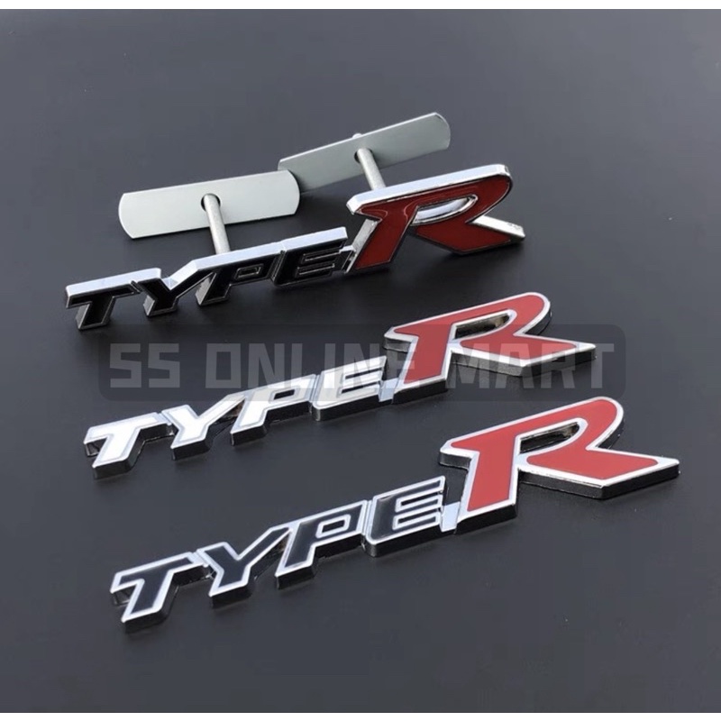 Honda Type R Logo Emblem Grill Emblem Rear Tailgate Badge for Honda ...
