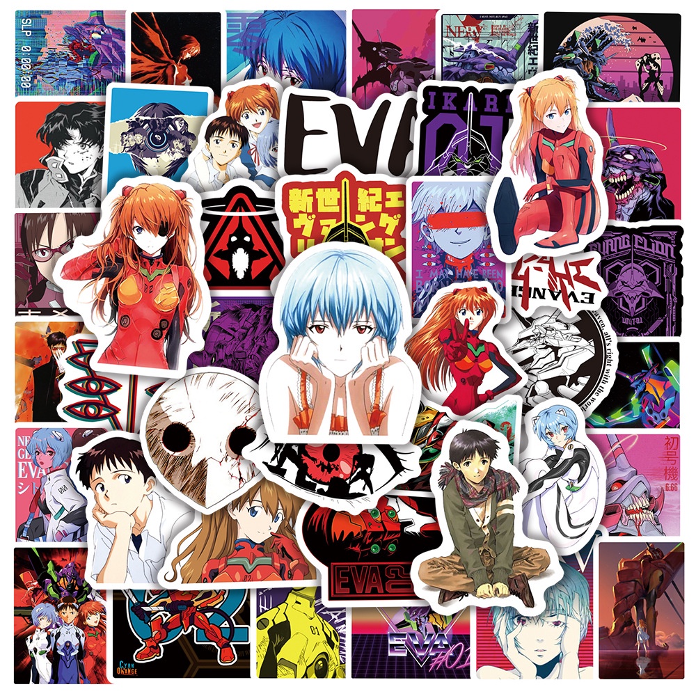 100/50/25/10PCS Evangelion Stickers Eva Anime Pvc Waterproof Stickers ...