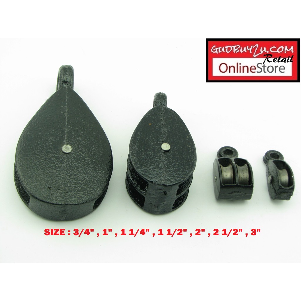 SINGLE / DOUBLE ROPE PULLEY CAST IRON PULLY WHEEL LIFTING BESI TANGKAI ...