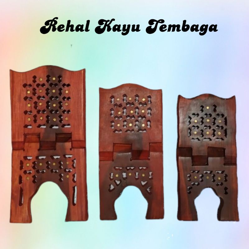 Rehal kayu tembaga / rehal lipat kayu / rehal kayu mengaji | Shopee ...