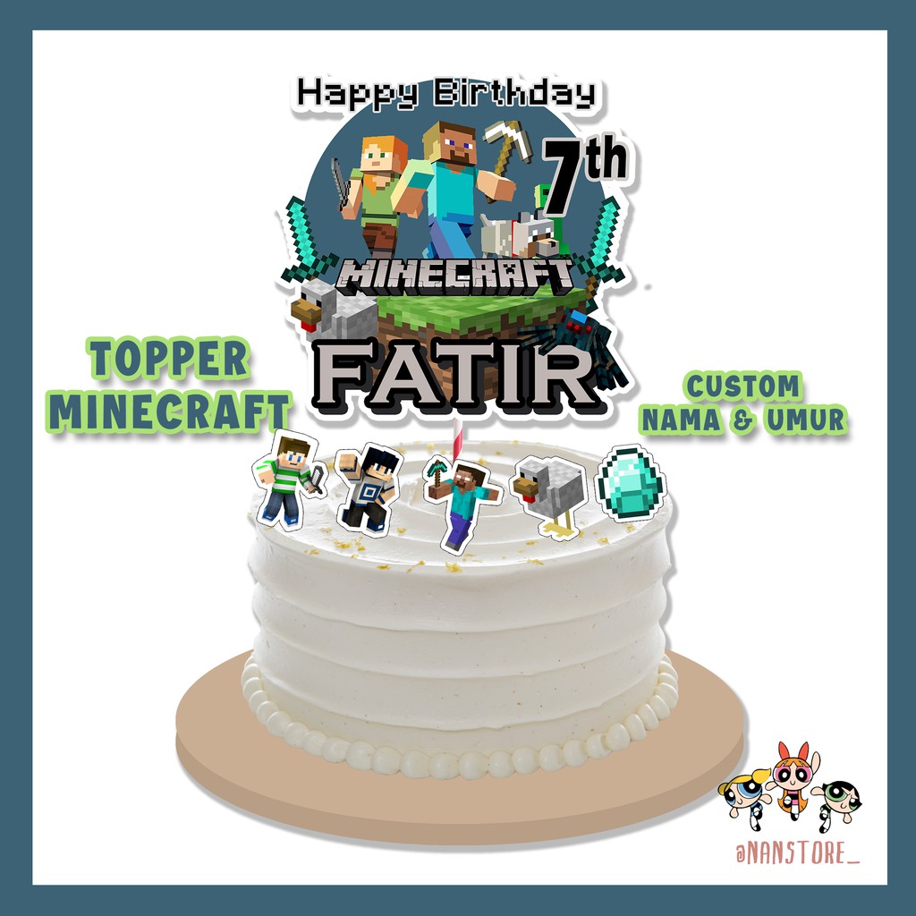 Custom Minecraft Cake Topper | Shopee Malaysia