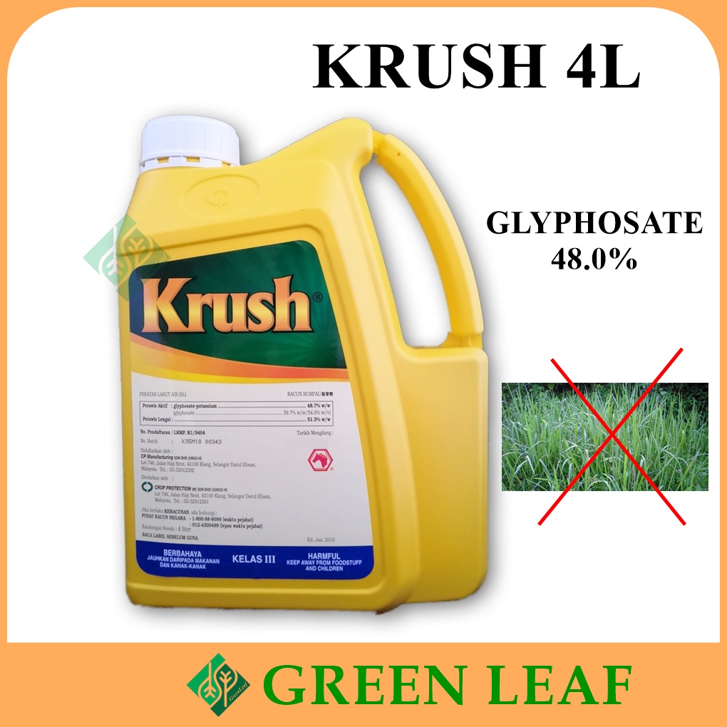 Krush 4L Glyphosate 48.7% Racun Rumput Lalang Herbicides | Shopee Malaysia