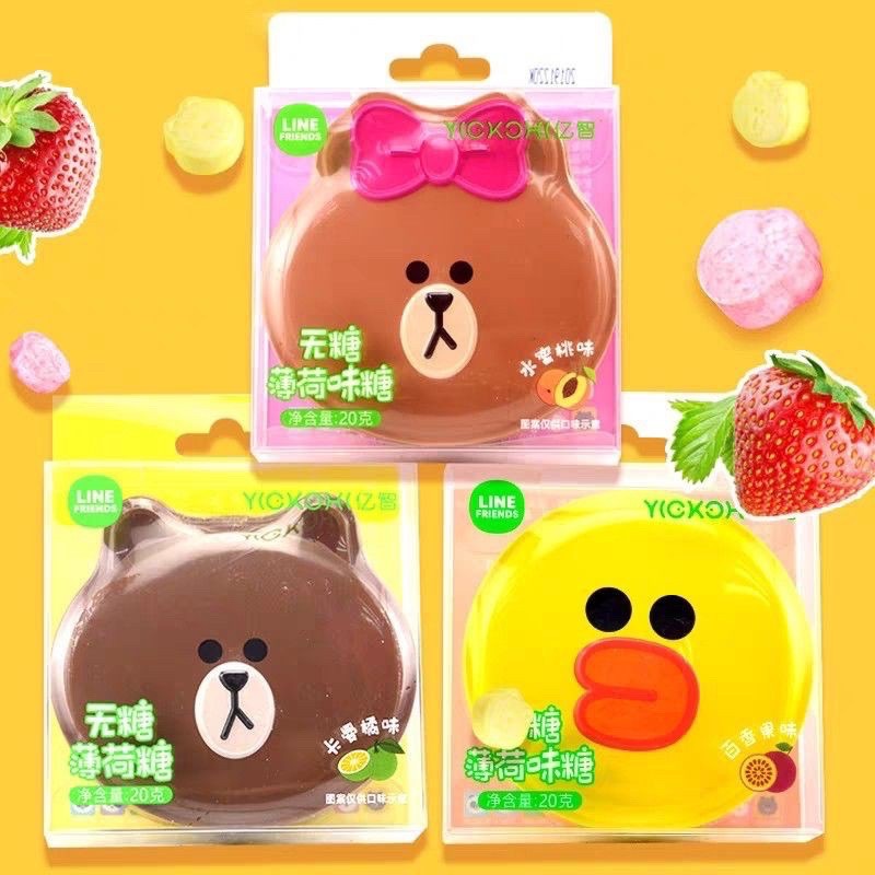 LINE FRIENDS🐻🐻🐰🐰 Candy Bar 🍬🍬！亿智LineFriends 无糖薄荷糖20g | Shopee Malaysia