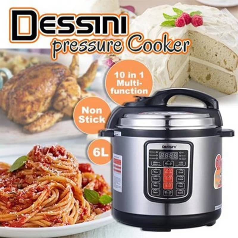 DESSINI 6L/8L ELECTRIC PRESSURE COOKER ALUMINUM NON STICK POT MULTI ...