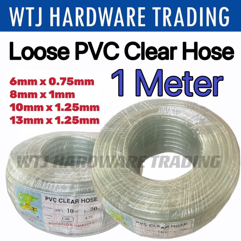 (1 METER) PVC CLEAR HOSE PIPE 6MM,8MM,10MM,13MM / TRANSPARENT HOSE ...