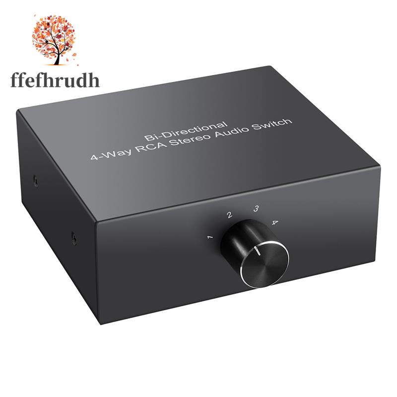4 Way Bi-Directional RCA Stereo Audio Switch 1 in 4 Out or 4 in 1 Out L ...