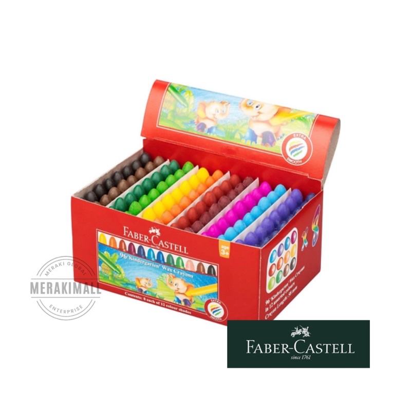 Faber-Castell Kindergarten Wax Crayons 96 Chublets Nontoxic | Kids ...