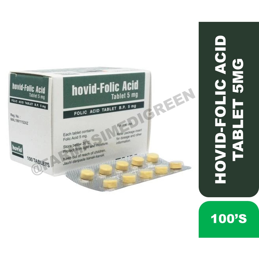 Hovid Folic Acid 5MG Tablet 100'S (EXP: 12/23) | Shopee Malaysia