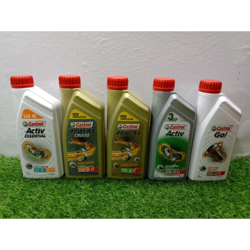 100% ORIGINAL 4T CASTROL ACTIV ESSENTIAL , GO , ACTIV , POWER 1 , POWER ...