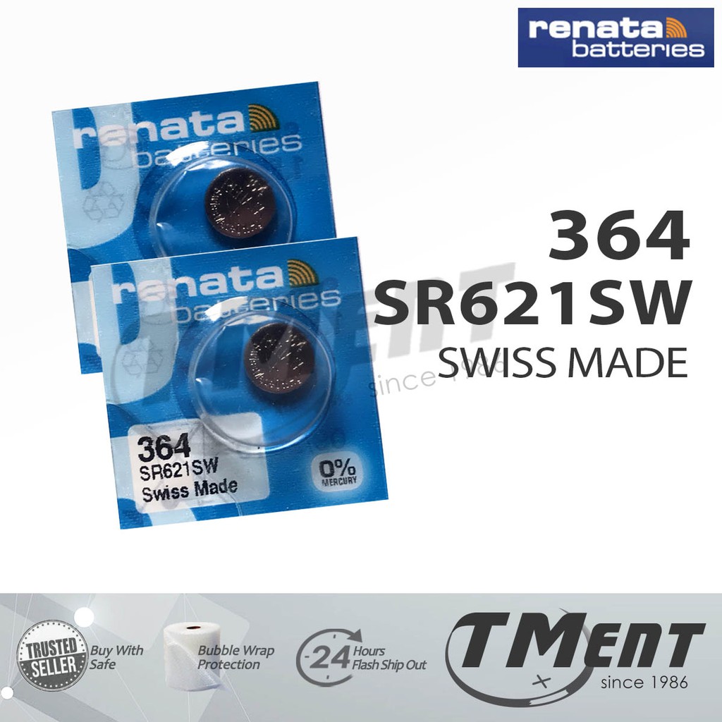 Renata 364 SR621SW Genuine Battery Swiss Made sr621 sr621sw 364 ...