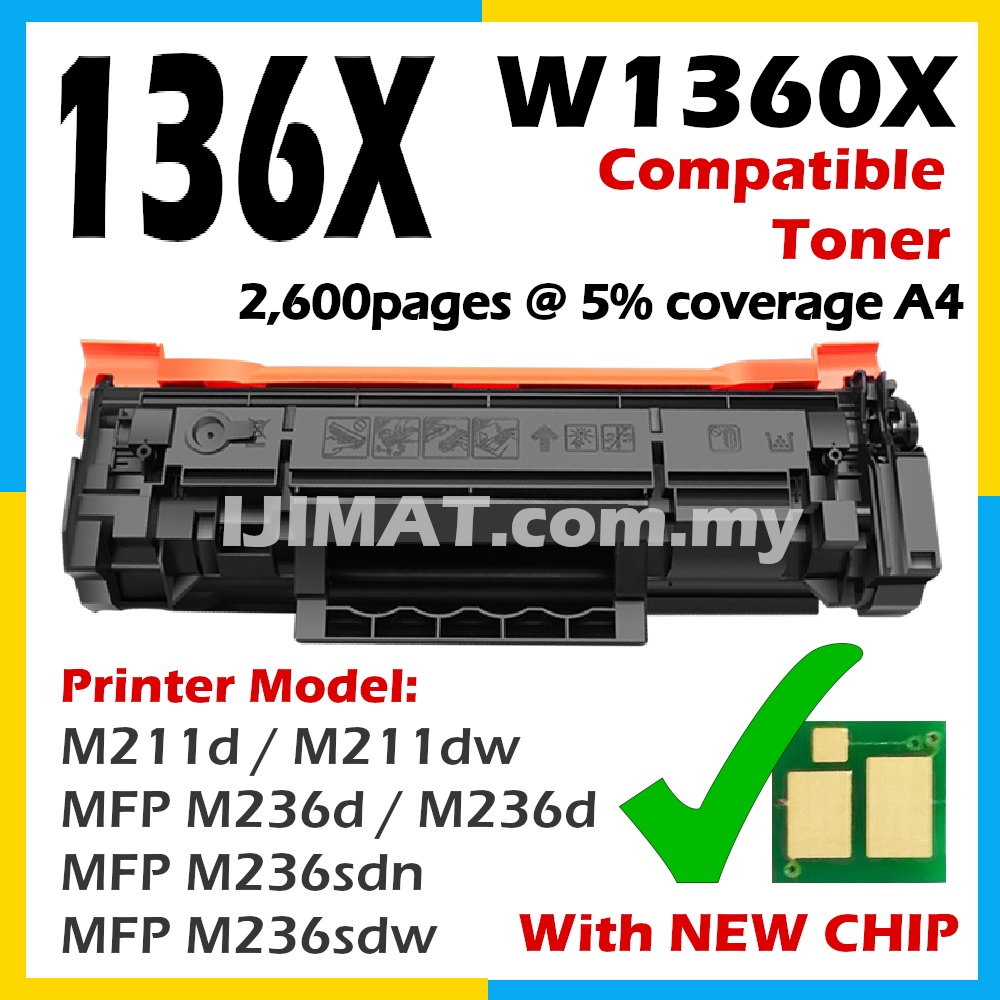 Laser Toner Compatible W1360A HP 136A W1360X HP136X W1360XL LaserJet ...