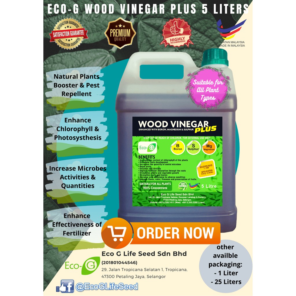 5L - Eco-G Cuka Kayu Wood Vinegar PLUS | 100% Origin Pokok Bakau ...