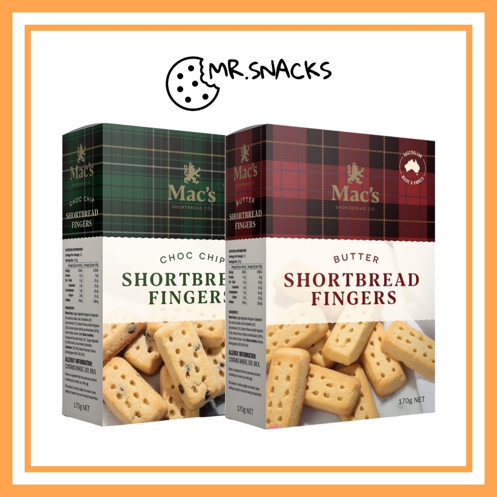 Mac's Shortbread Fingers 170g - Butter / Chocolate Chip | Shopee Malaysia