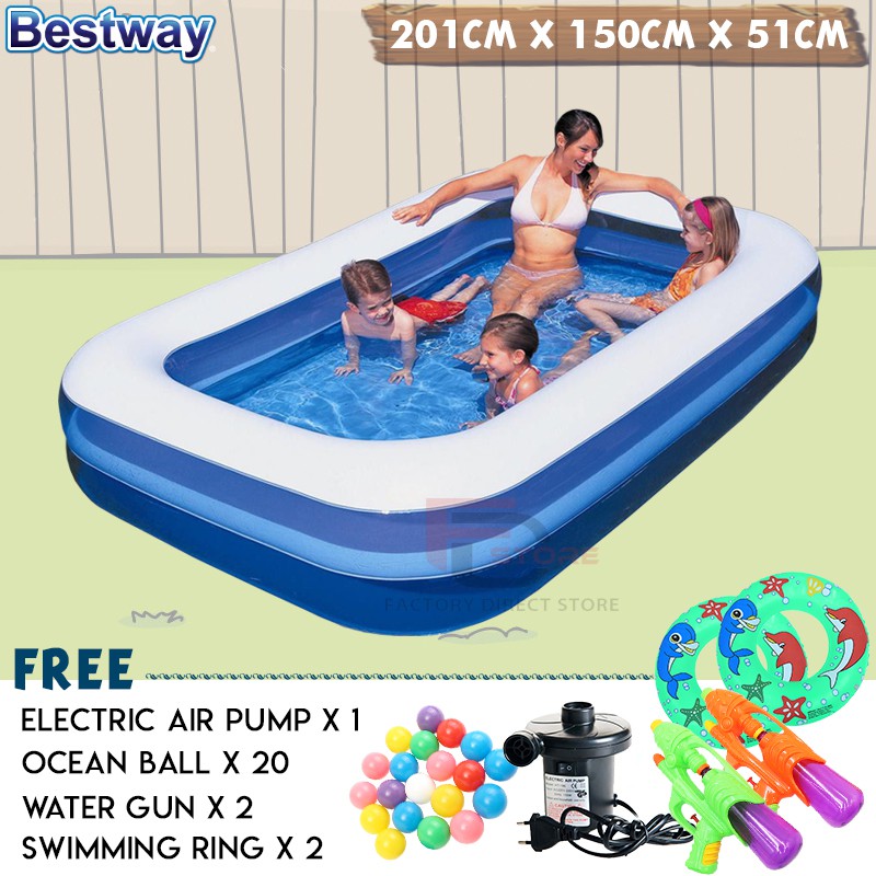 BESTWAY 54005, 54006, 54009 Inflatable Swimming Pool For Kid & Family ...