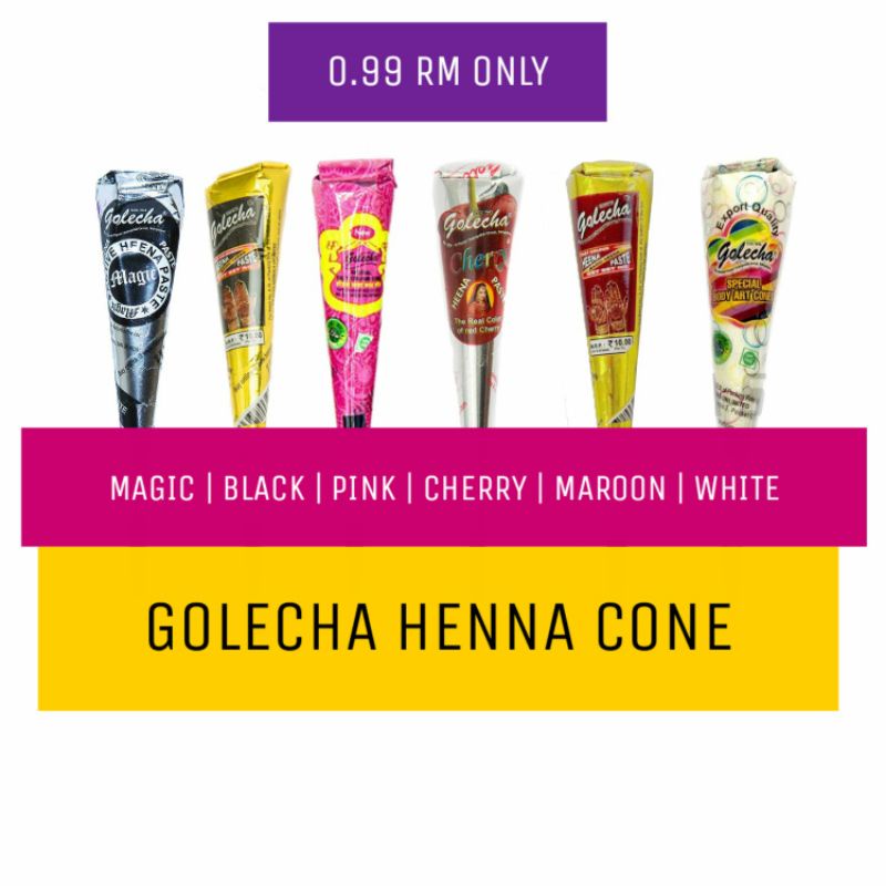 INAI LUKIS GOLECHA CHERRY | PINK | MAROON | BLACK HENNA 1 KON | Shopee ...