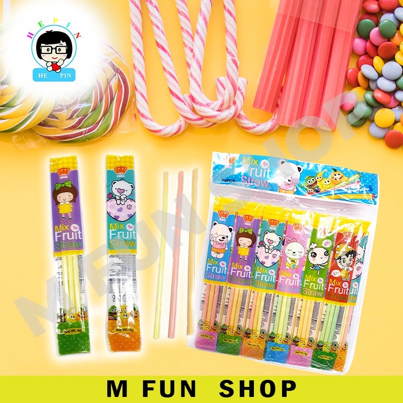 🔥SPECIAL🔥Mix Fruit Straw Candy CC Stick (24 pcs) | Shopee Malaysia
