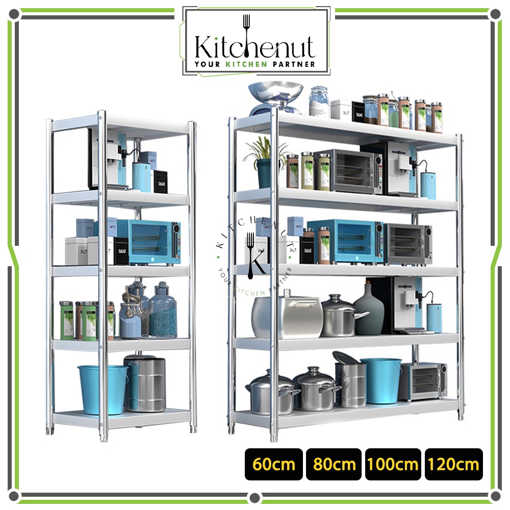 Kitchenut 5 Tier Multipurpose Premium Stainless Steel Kitchen Storage ...