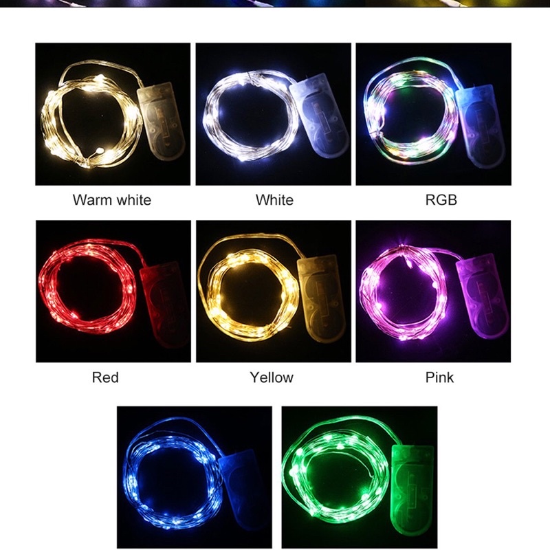 Lampu LED FAIRY LIGHTS 1M 2M String Always On LED New Year Christmas ...